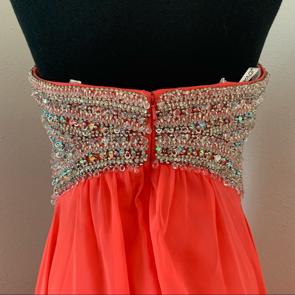 Bejeweled Coral Prom Dress - Gem